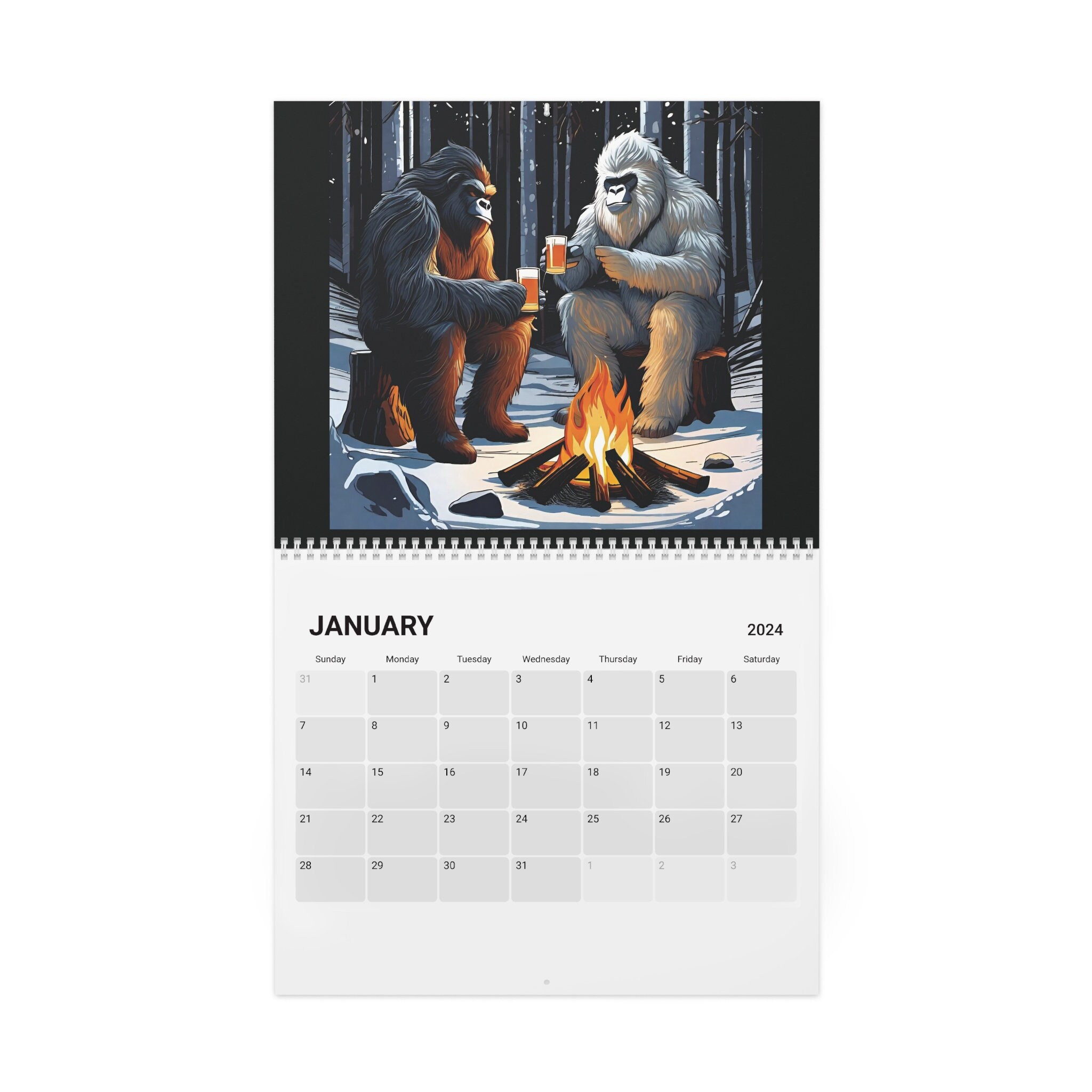 Bigfoot / Sasquatch Calendar 2024 - Etsy