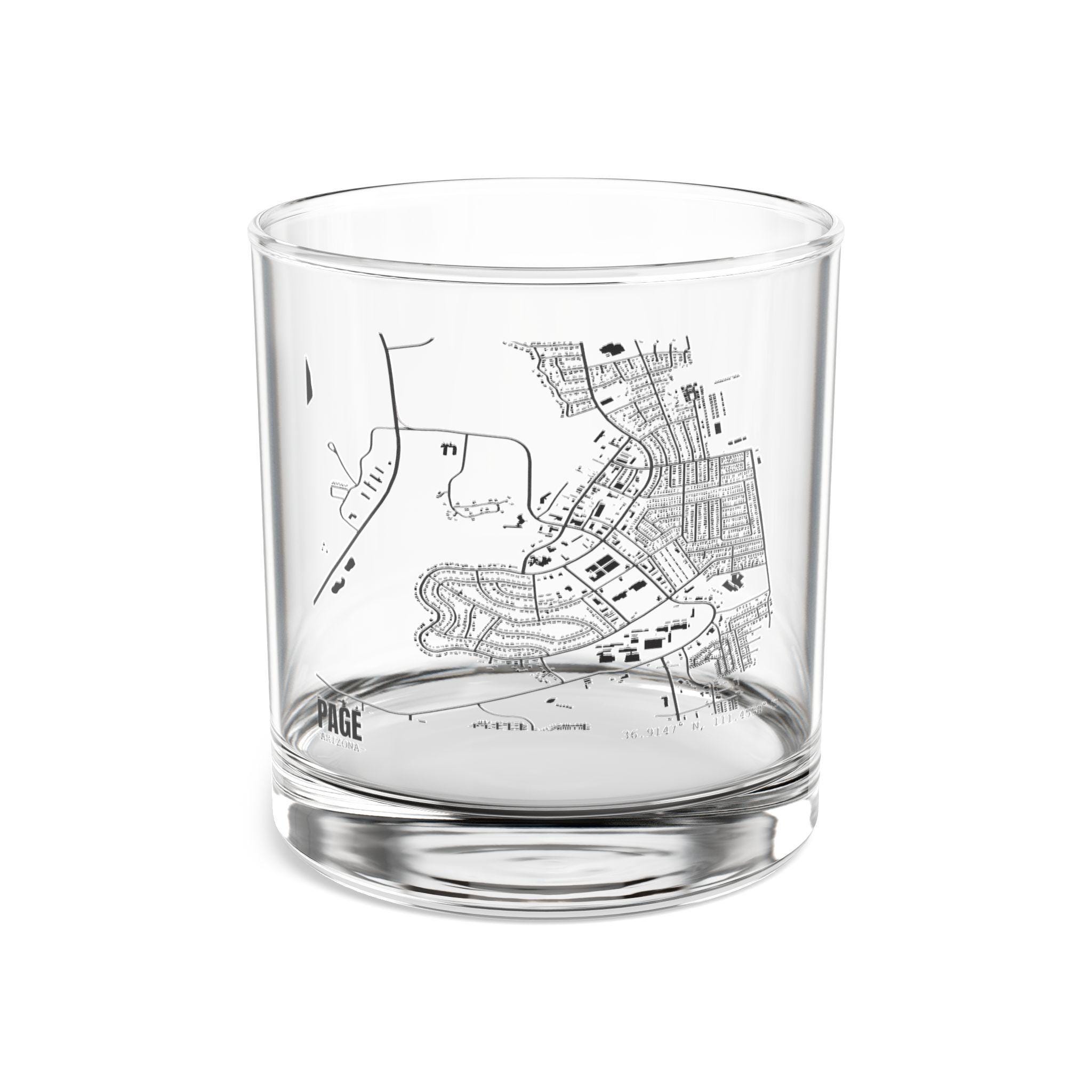 Map of Page Arizona Rocks Cocktail Glass, Map of Page Arizona, Map of ...