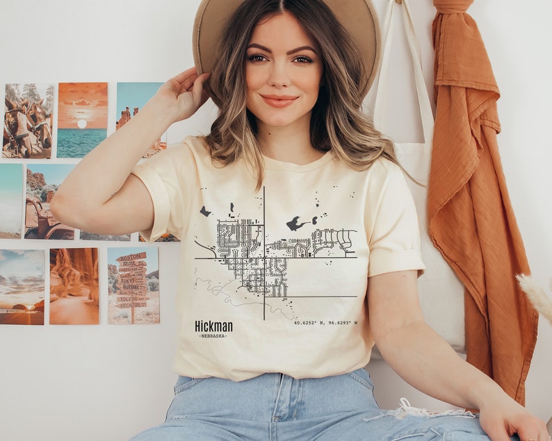 Map of Hickman Nebraska Shirt, Map of Nebraska Shirt, I Love Nebraska ...