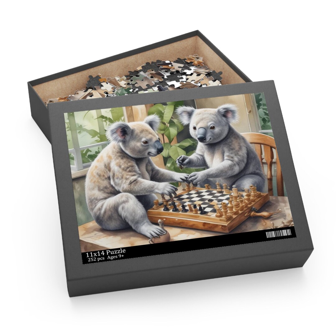 Puzzle, Koalas Playing Chess Jigsaw Puzzle, Fun Family Jigsaw Puzzle ...