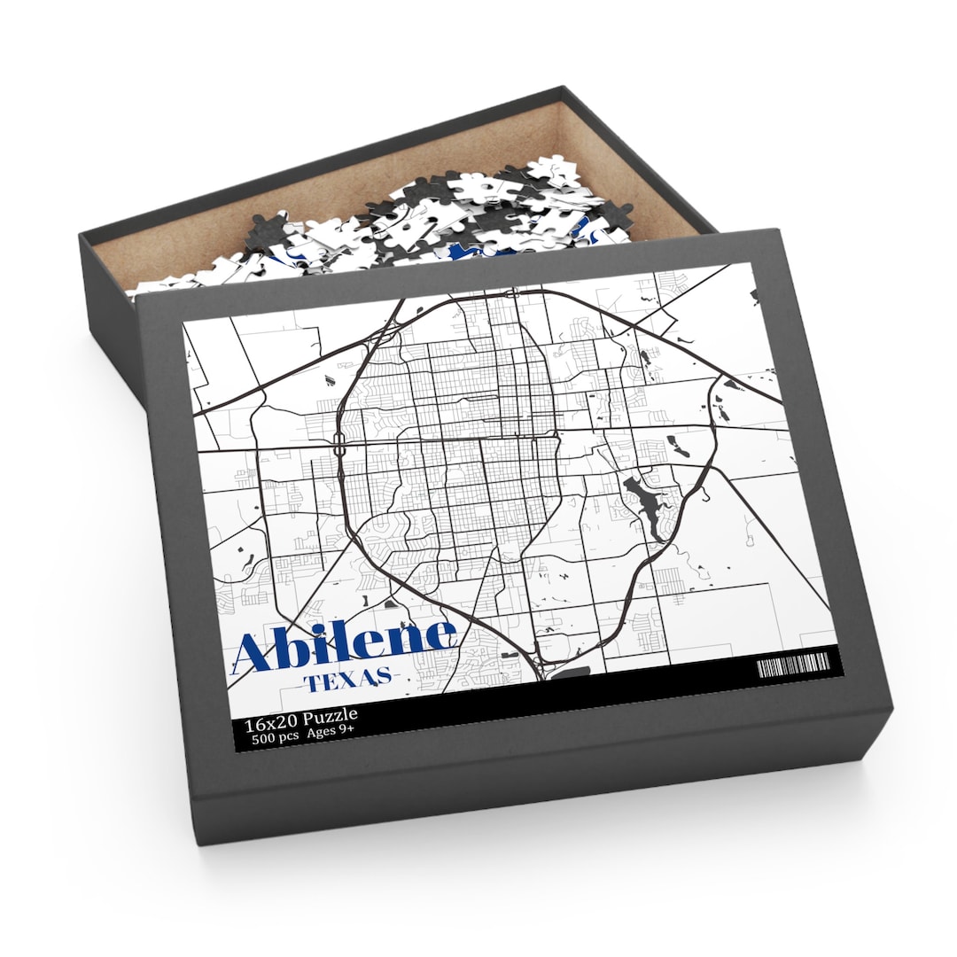 Puzzle, Difficult Abilene Texas Map Jigsaw Puzzle, Fun Family Jigsaw ...