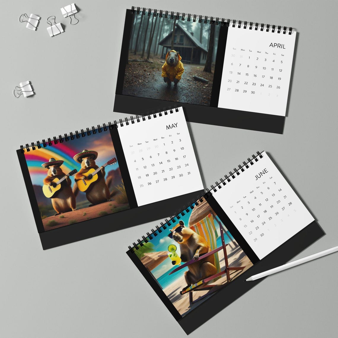 Capybara Desktop Work Calendar 2025, Capybara Lovers Gift, Capybara New ...