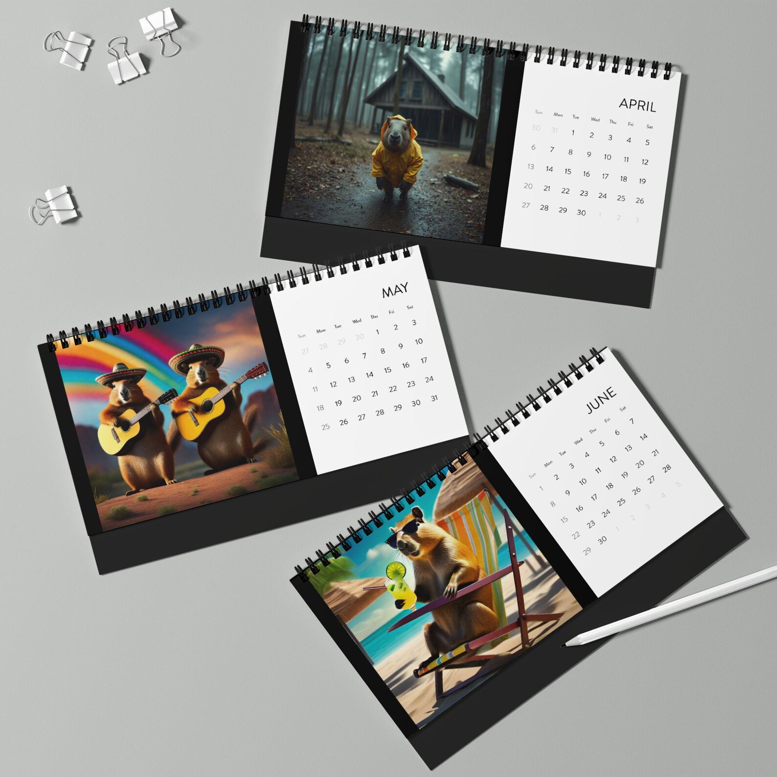 Capybara Desktop Work Calendar 2025, Capybara Lovers Gift, Capybara New ...