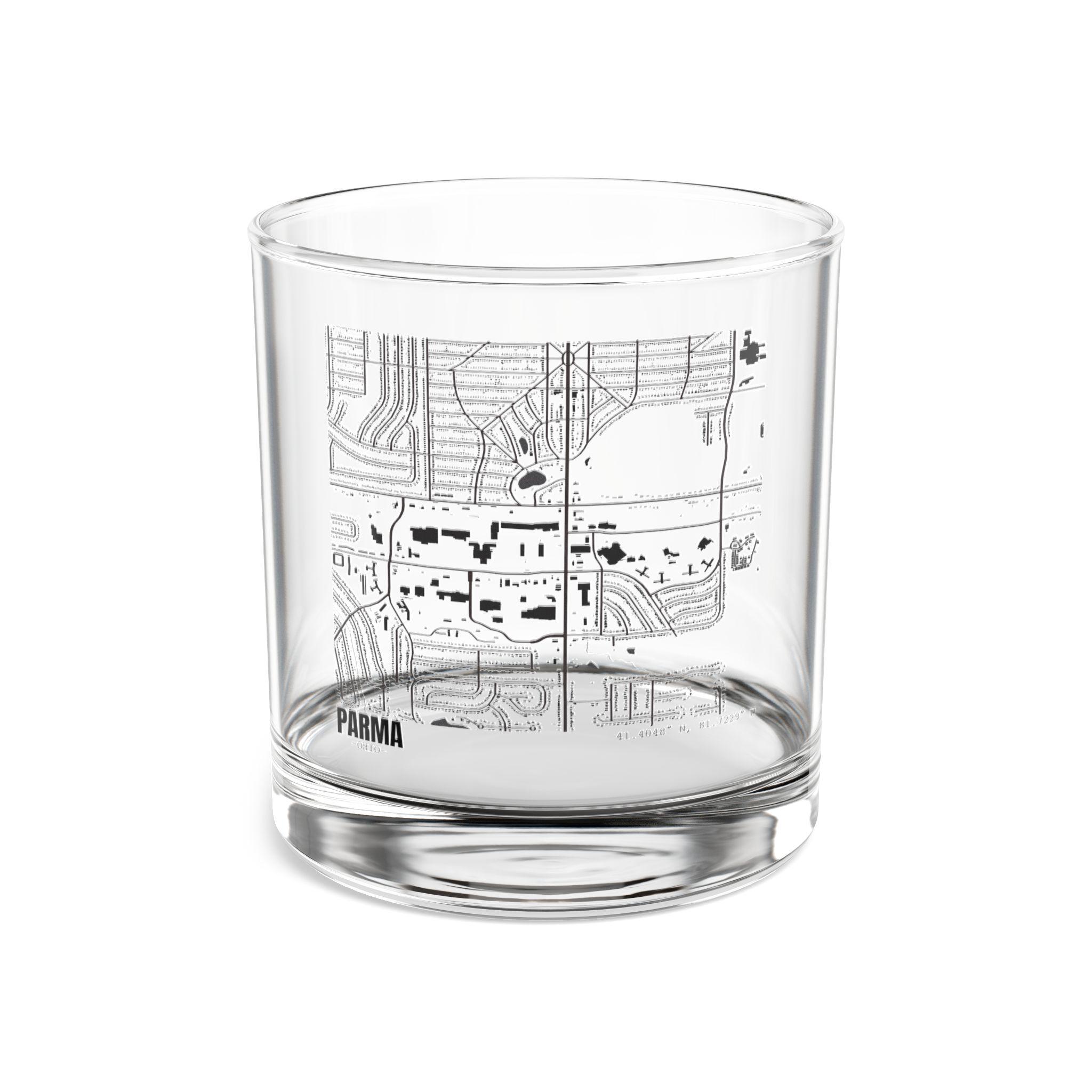 Map of Parma Ohio Cocktail Glass, Map of Parma Ohio Rocks Glass, Unique ...