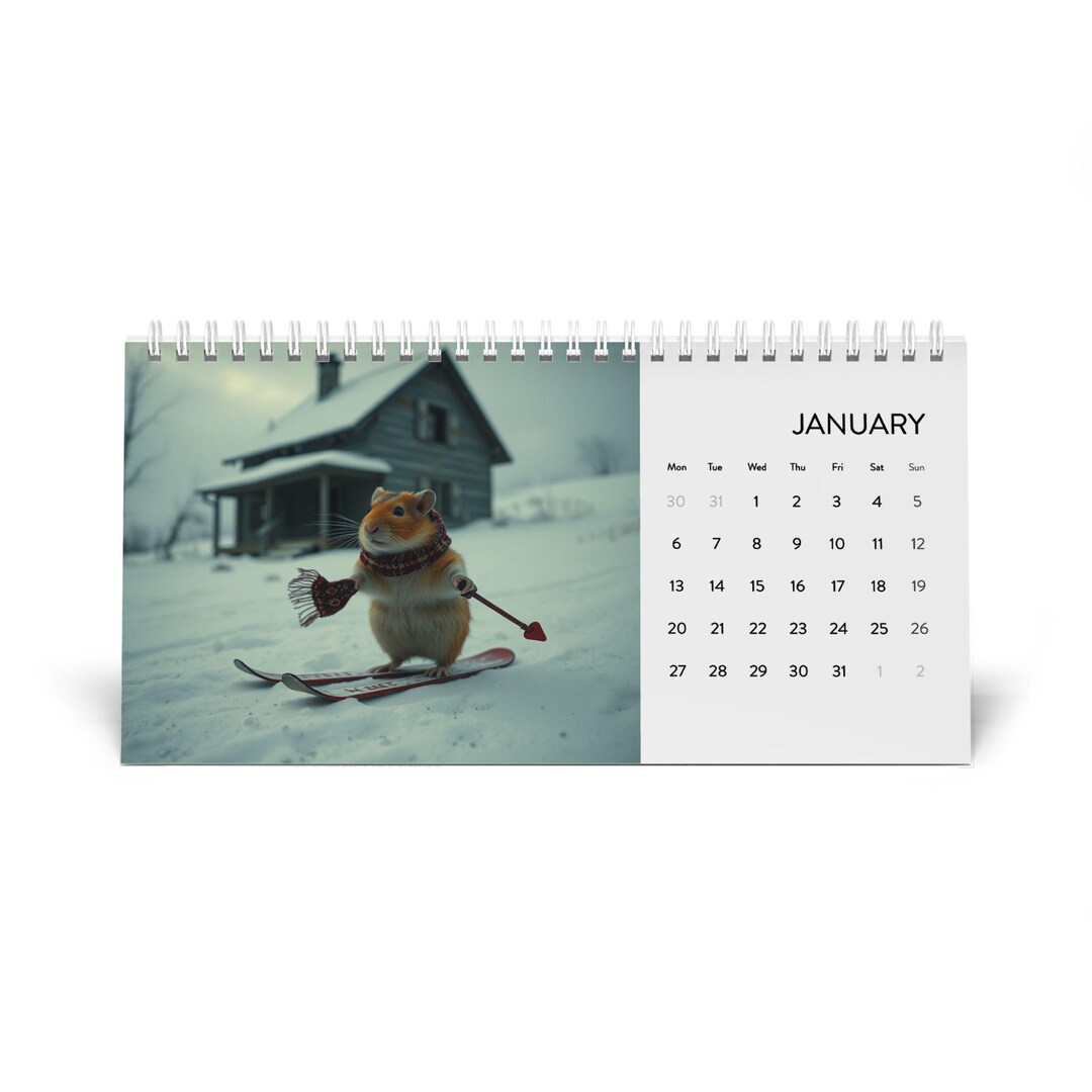 Hamster Desktop Calendar (2026), Hamster Lovers Gift, Funny Hamster Art ...