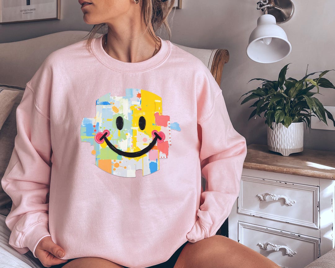 Smiley Face Depression Sweatshirt, Anxiety Shirt, Antidepressant Shirt ...