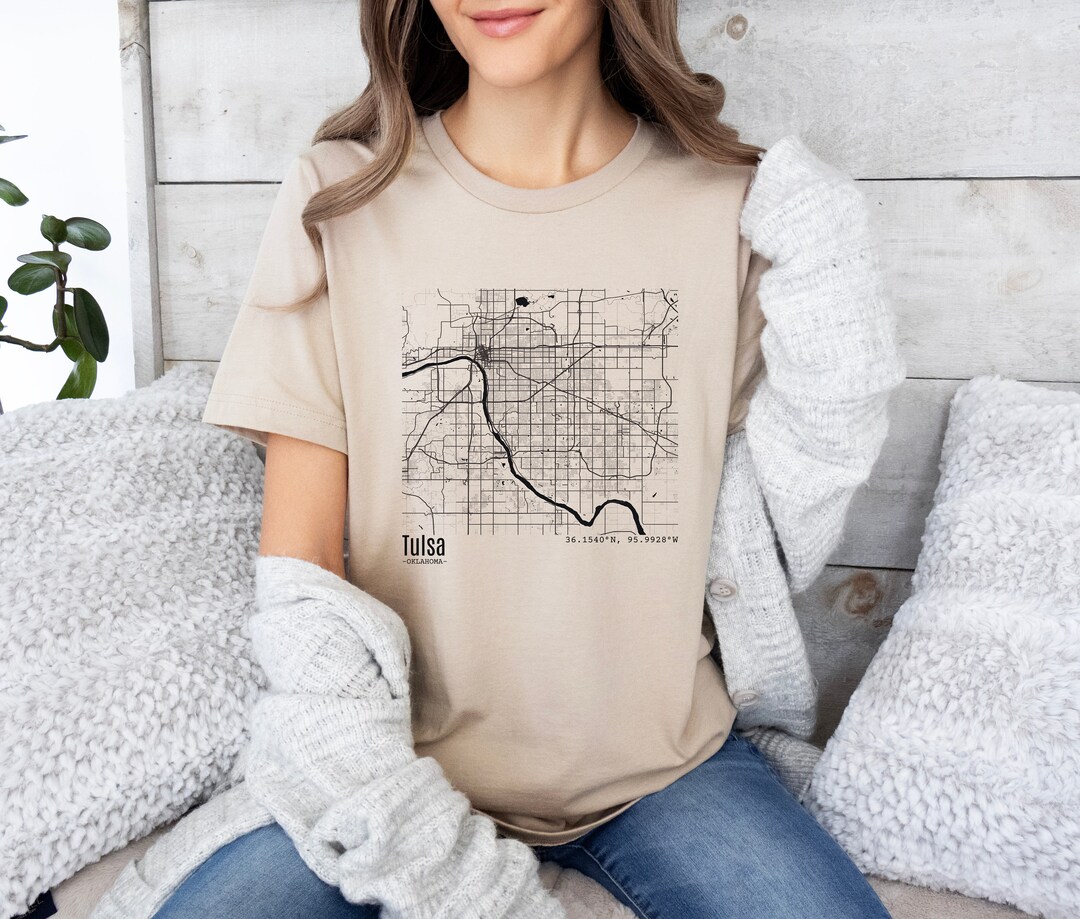 Map of Tulsa Oklahoma Unisex Shirt, I Love Tulsa Shirt, Tulsa is Home ...