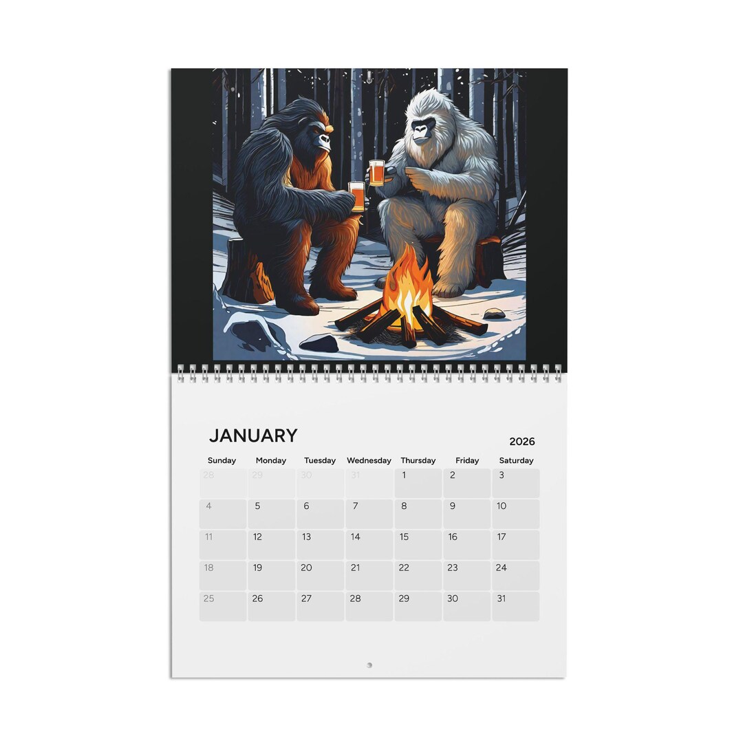 Bigfoot / Sasquatch Calendar (2026), Bigfoot, Sasquatch, Aliens Gift ...