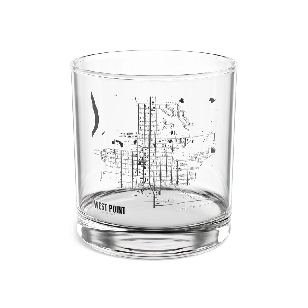 Map of West Point Nebraska Cocktail Glass, Map of Nebraska Gift, Map of ...