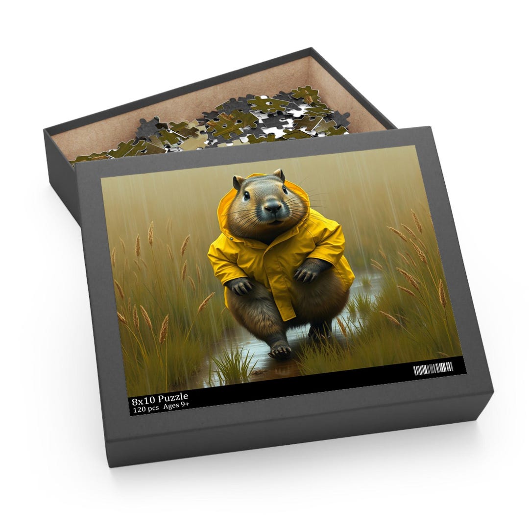 Puzzle Capybara Walking in the Rain, Cute Capybara, Capybara Spirit ...