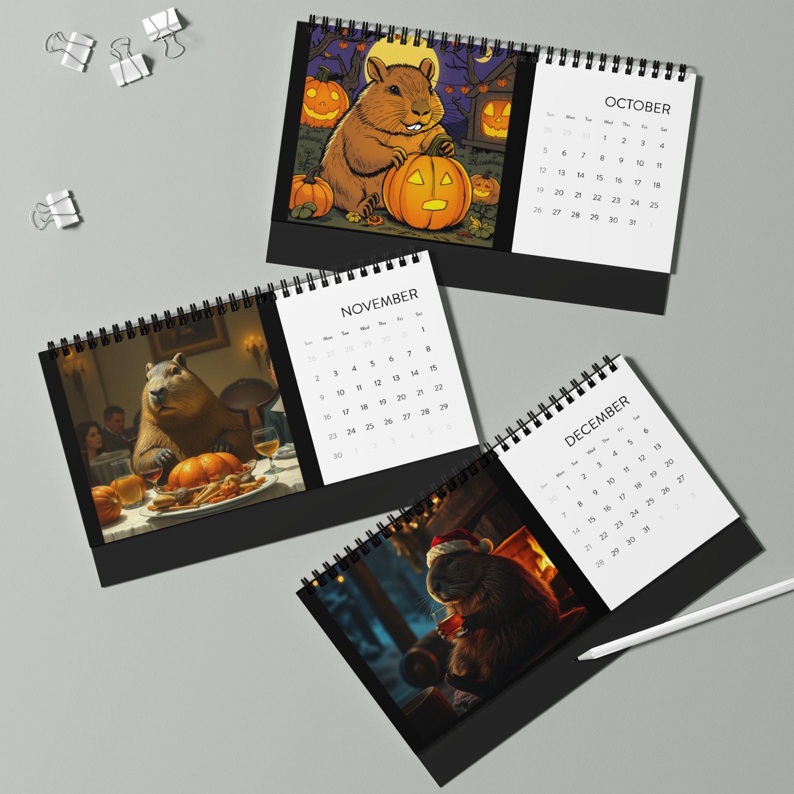 Capybara Desktop Work Calendar 2025, Capybara Lovers Gift, Capybara New ...
