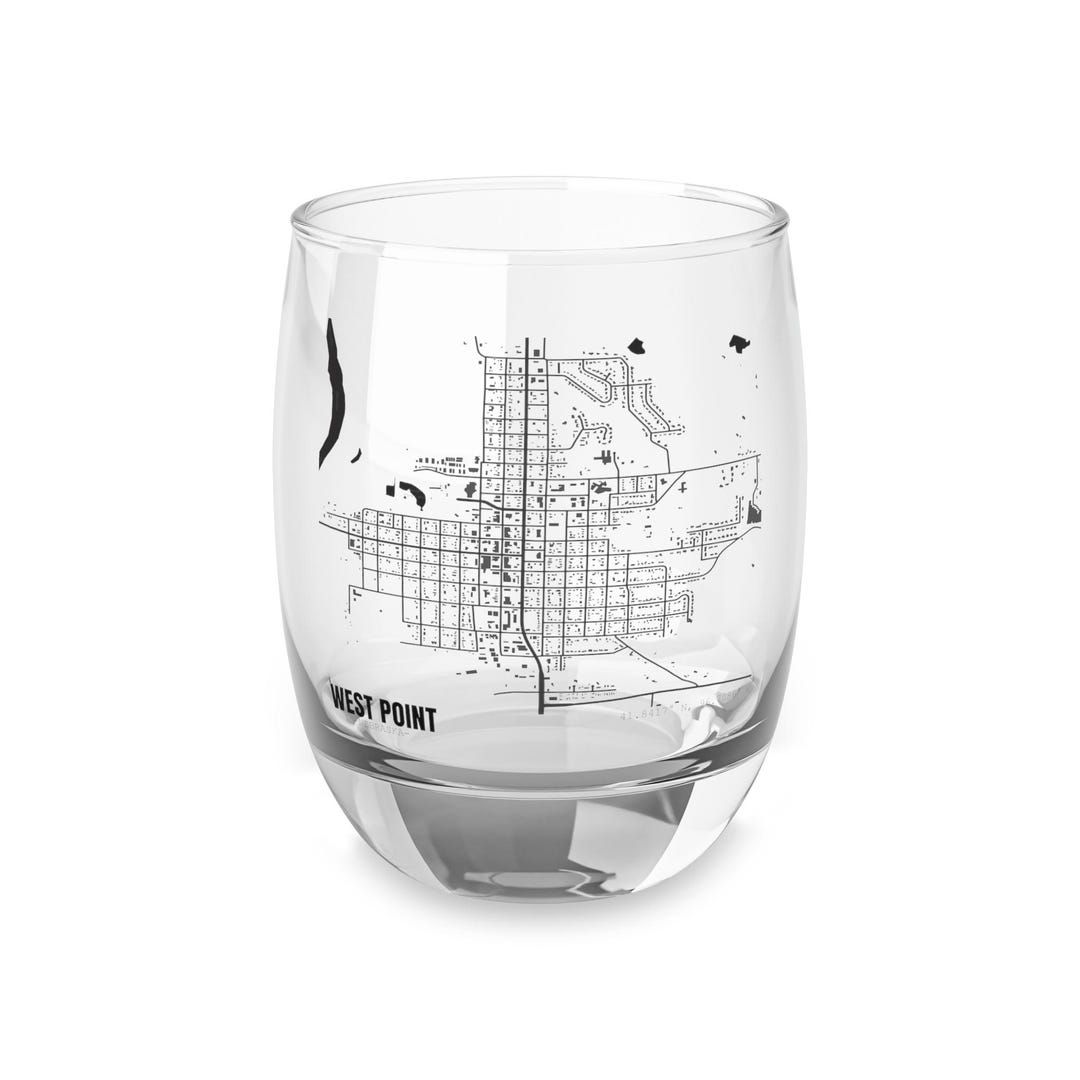 Map of West Point Nebraska Stemless Wine / Cocktail Glass, Map of ...