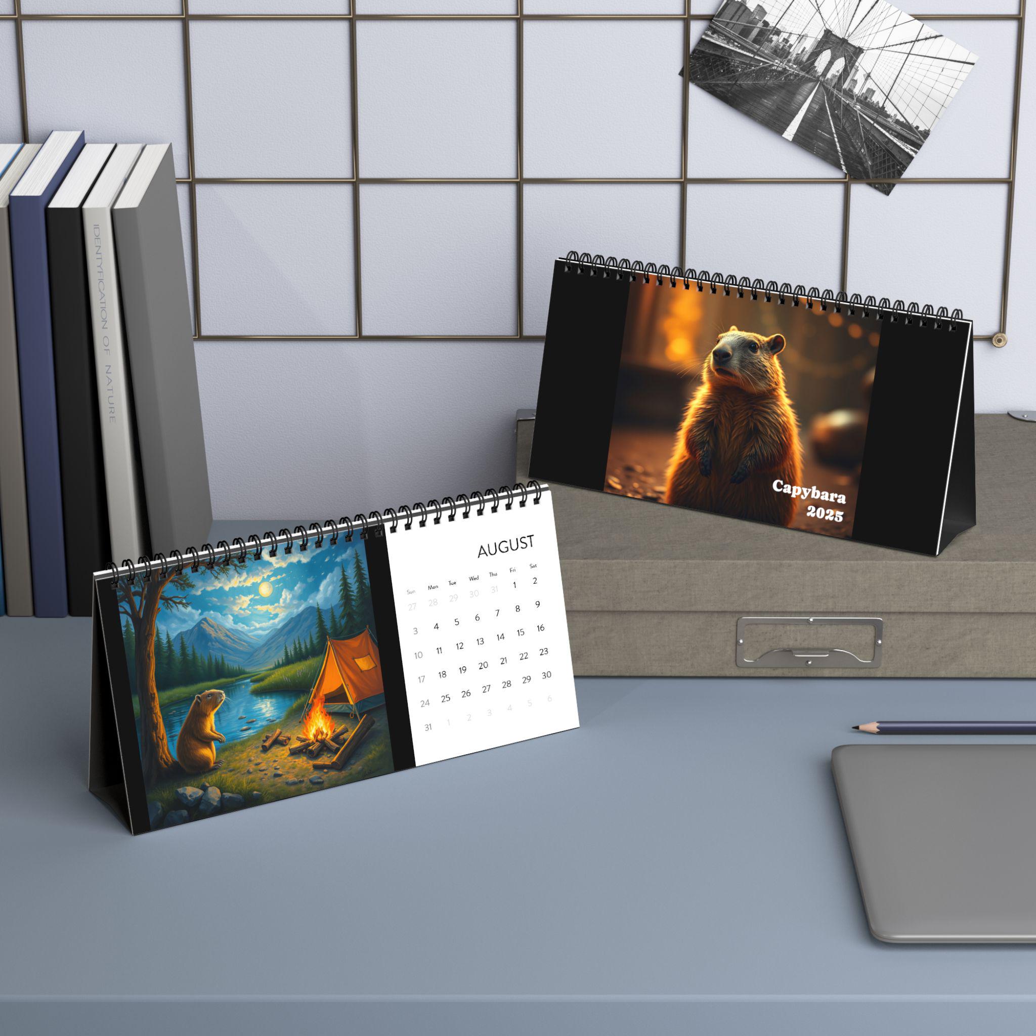 Capybara Desktop Work Calendar 2025, Capybara Lovers Gift, Capybara New ...