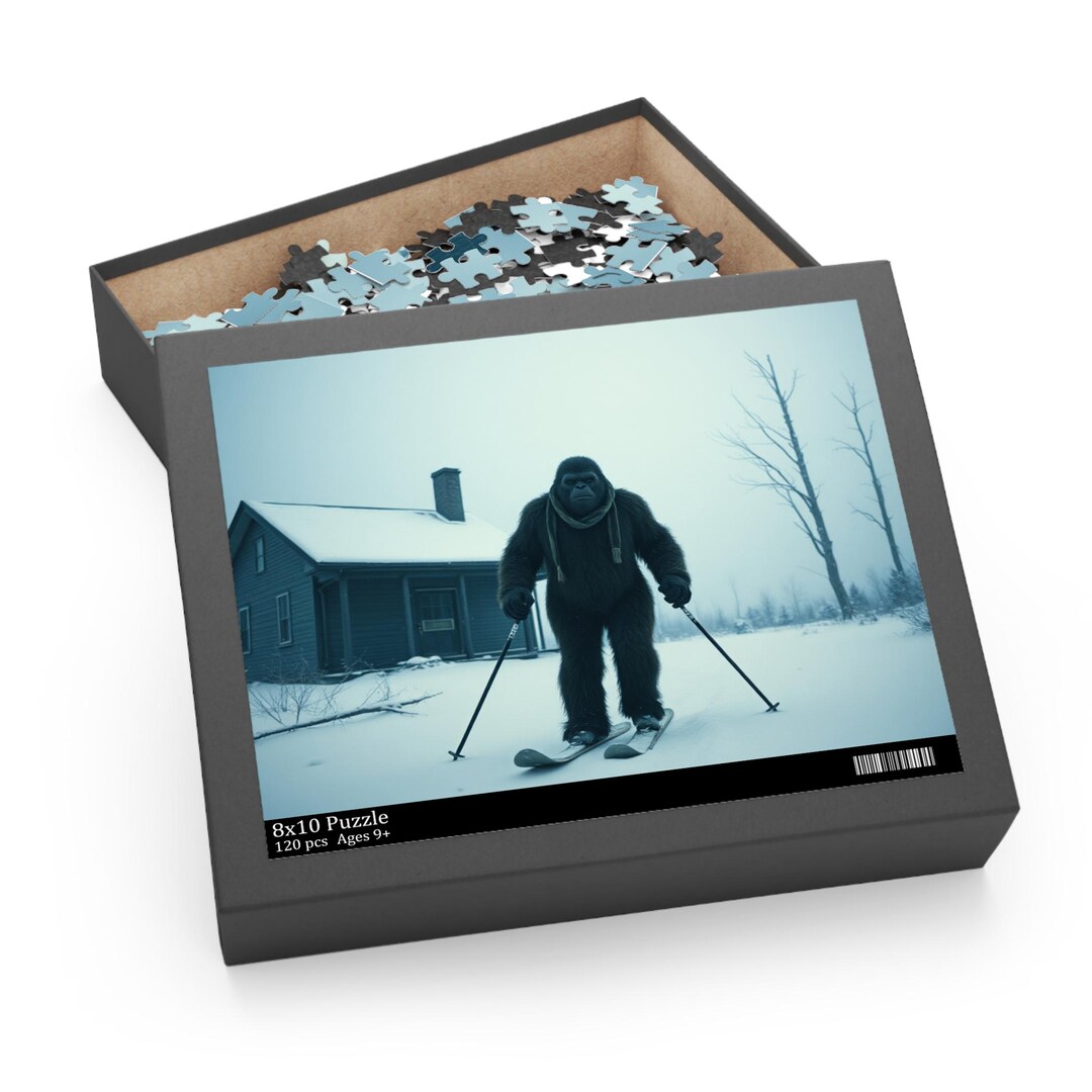 Puzzle Bigfoot Skiing, Bigfoot Lovers Gift, Family Puzzle, Gifts for ...
