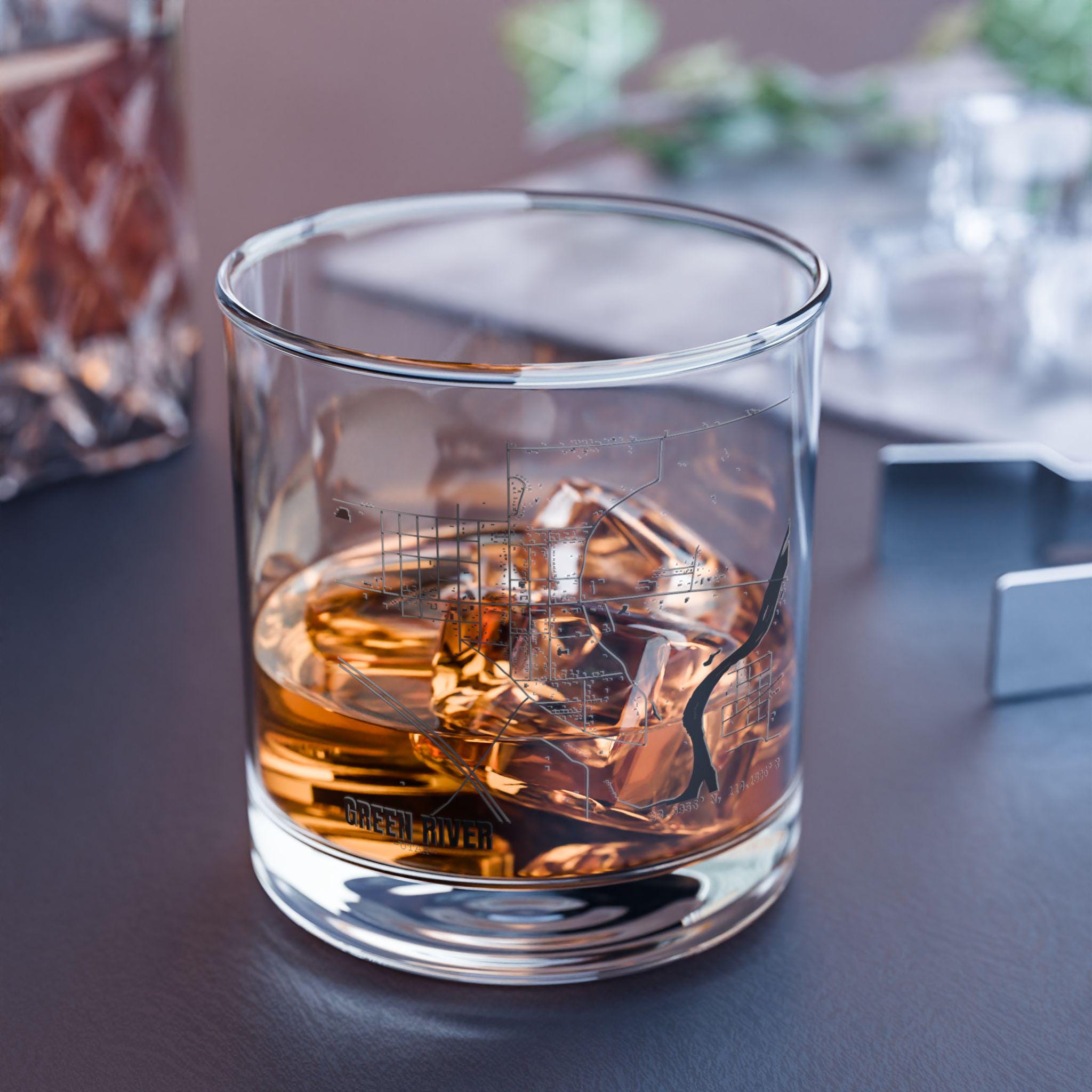 Map of Green River Utah Rocks Cocktail Glass, Map of Utah Whiskey Glass ...