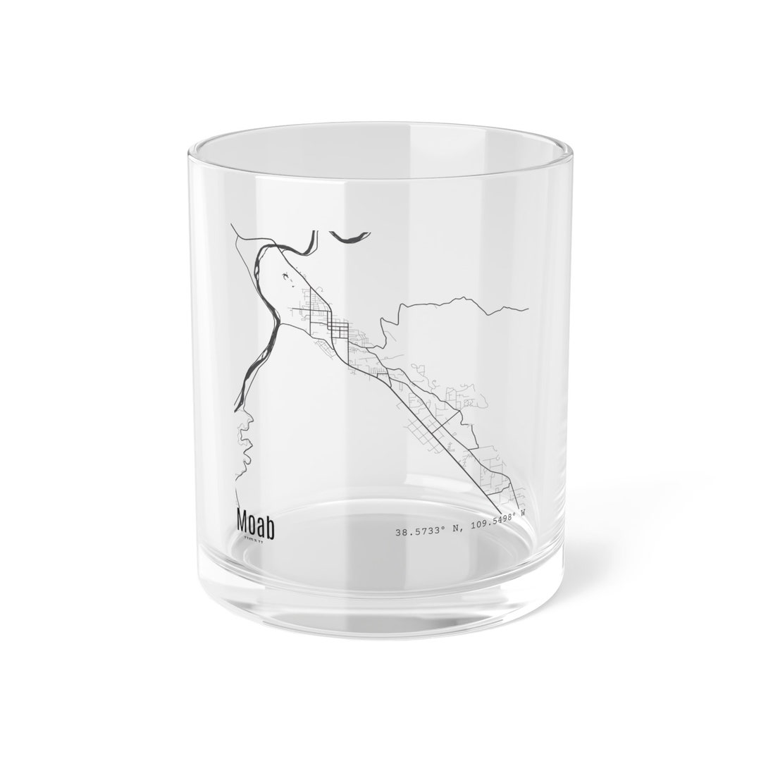 Map of Moab Utah Cocktail Glass, Map of Utah Glass, Unique Moab Utah ...