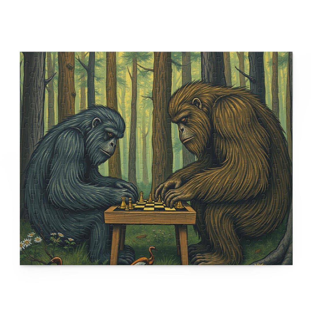 Puzzle, Bigfoot Playing Chess Jigsaw, Adult Puzzle, Family Puzzle ...