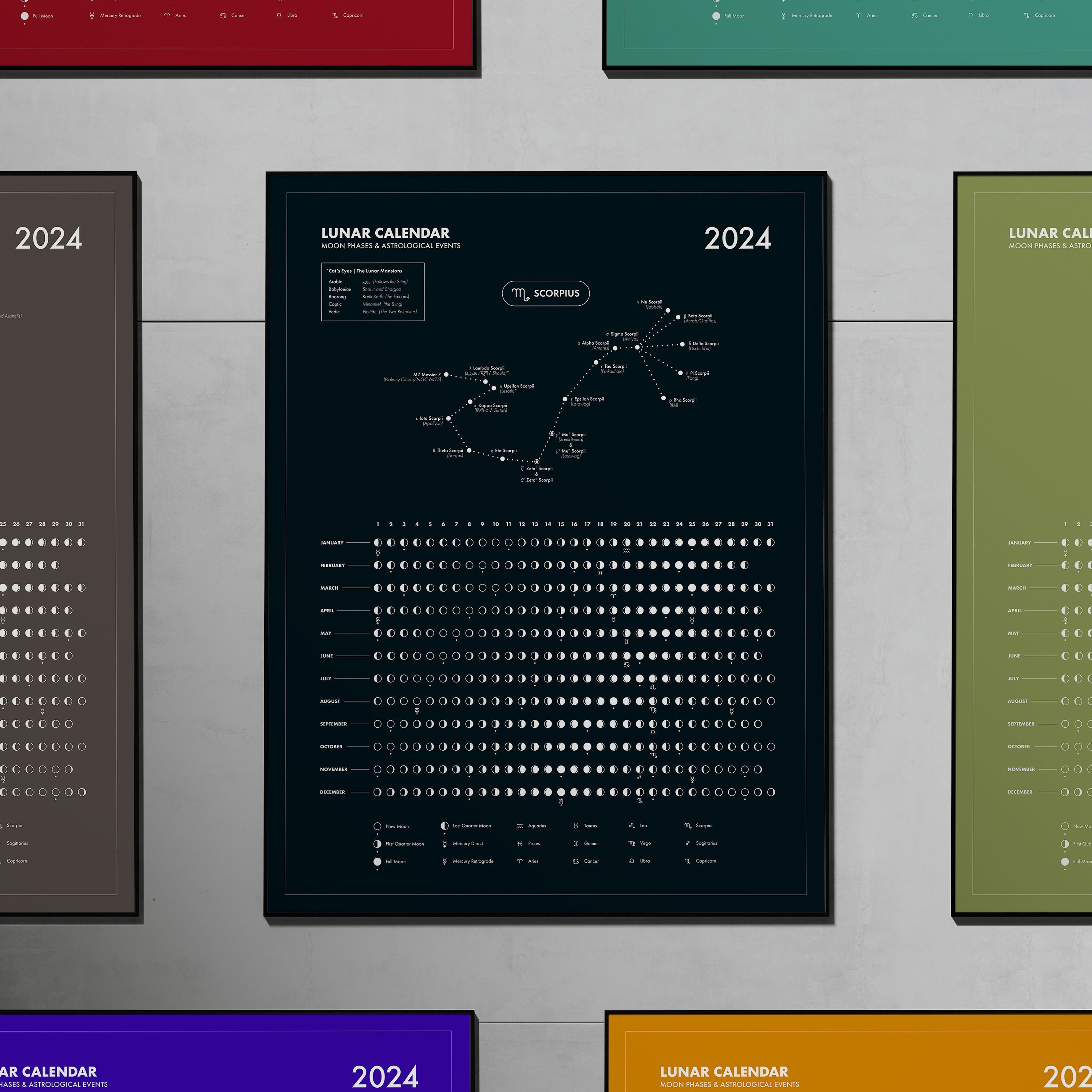 Scorpio – 2024 Lunar Calendar Poster (astrology Edition) - Etsy