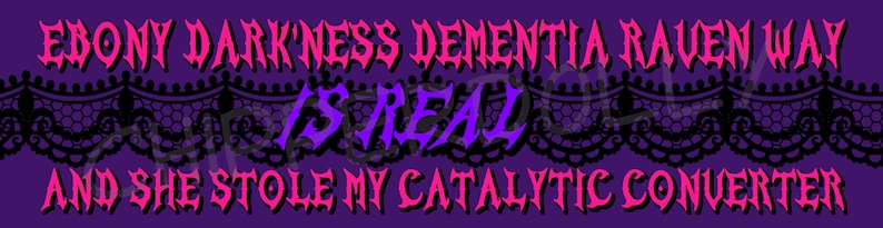Ebony Dark'ness Dementia Raven Way Vinyl Bumper Sticker - Etsy