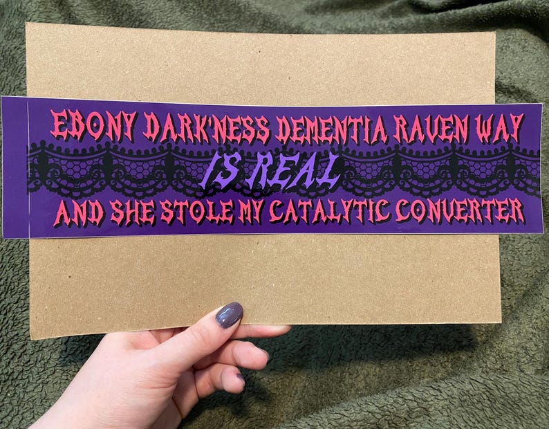 Ebony Dark'ness Dementia Raven Way Vinyl Bumper Sticker - Etsy