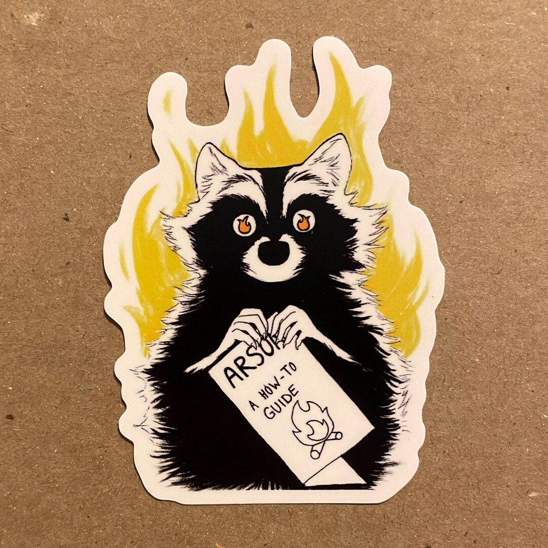 Arson Raccoon Vinyl Sticker - Etsy