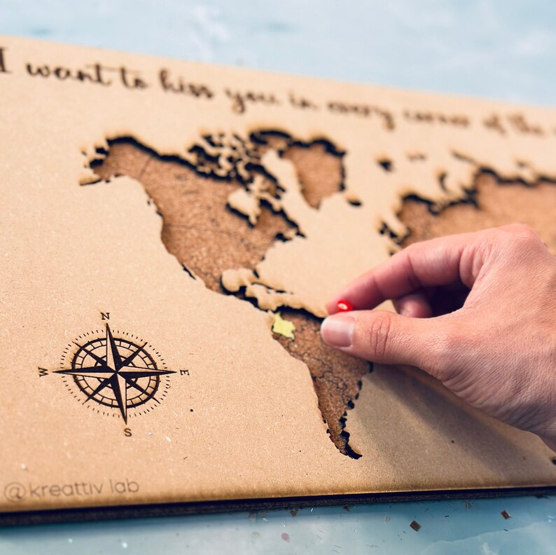 Mapa Destinos/ World Map Destinations / Map to Fill/ World Map Cork and ...