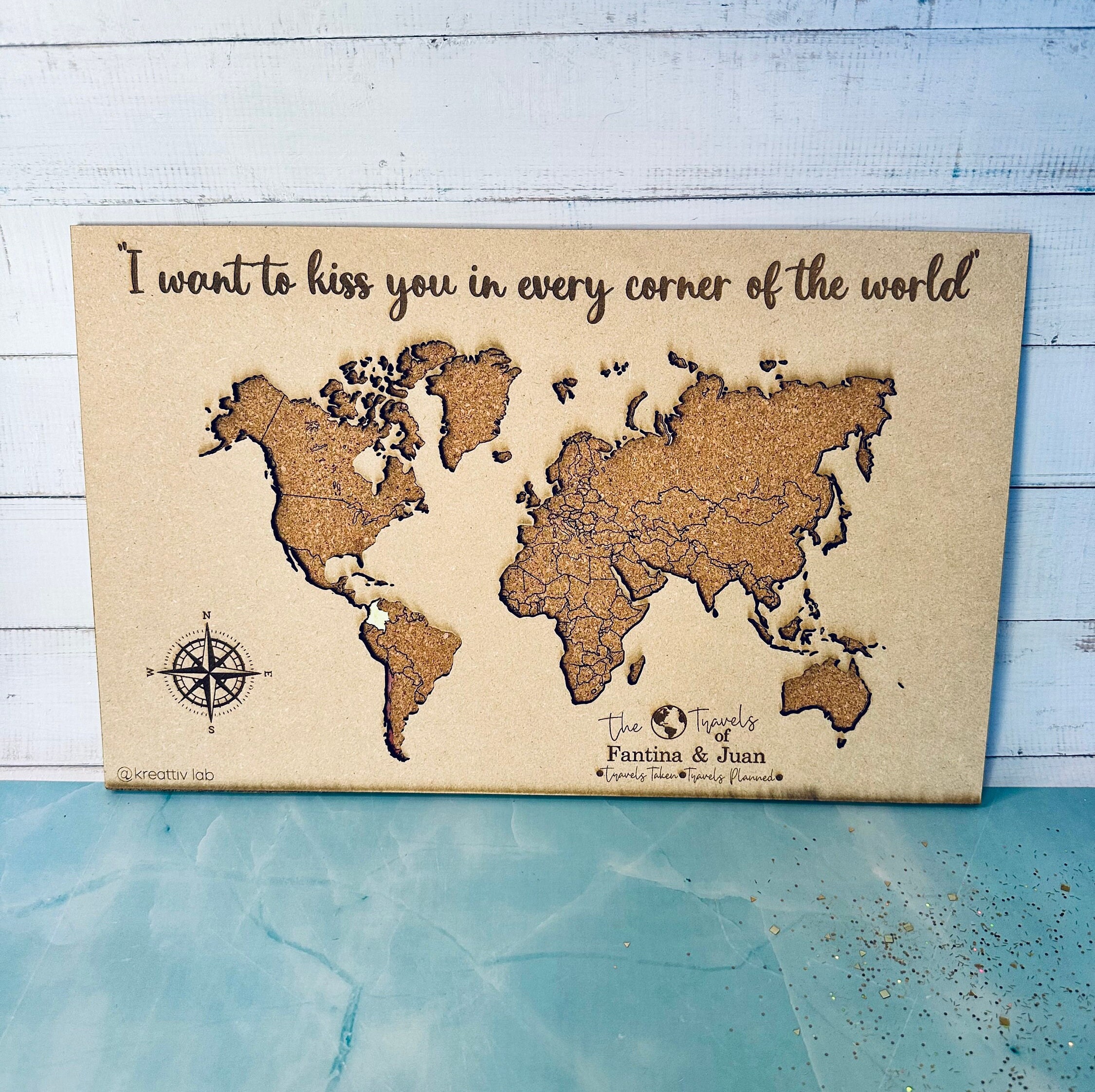 Mapa Destinos/ World Map Destinations / Map to Fill/ World Map Cork and ...