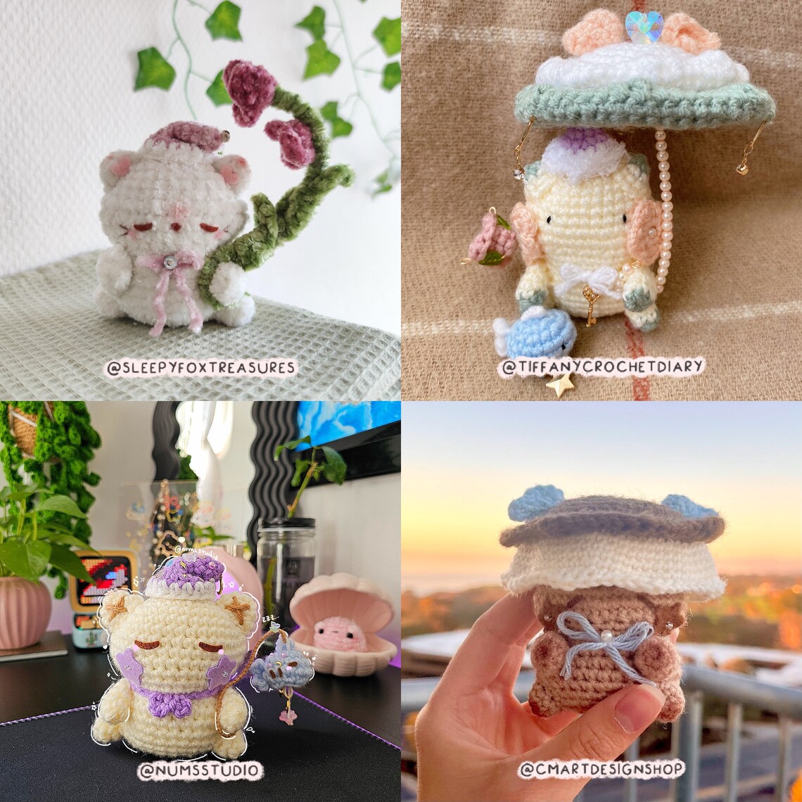 Eeepy Cat and Umbrella Crochet Pattern - Etsy