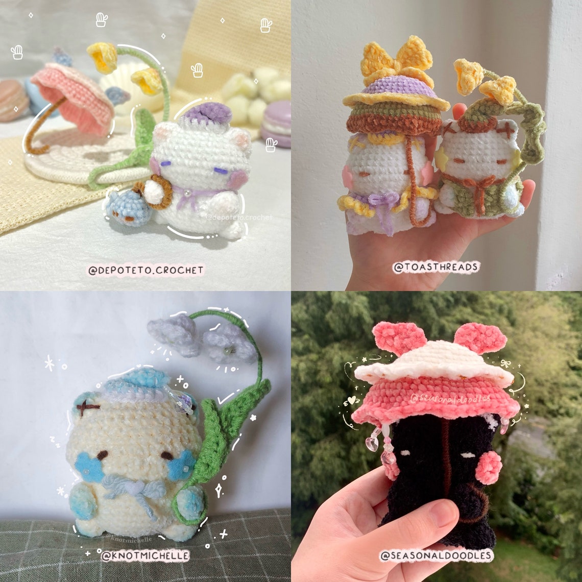 Eeepy Cat and Umbrella Crochet Pattern - Etsy