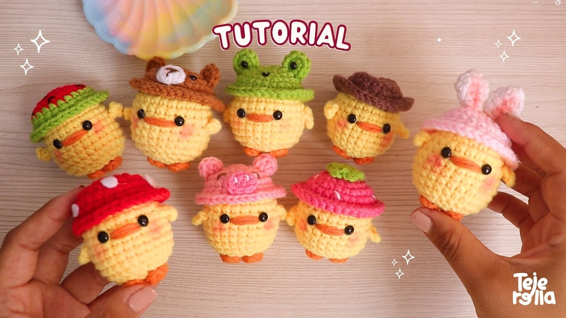 Chick With Hat Pattern DIGITAL PATTERN, Crochet Pattern, Strawberry ...