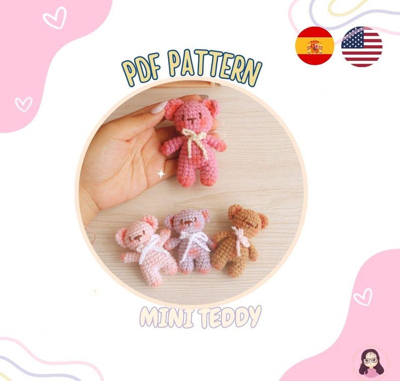 CROCHET Mini Bear PATTERN Amigurumi Bear Pattern Crochet Tutorial ...