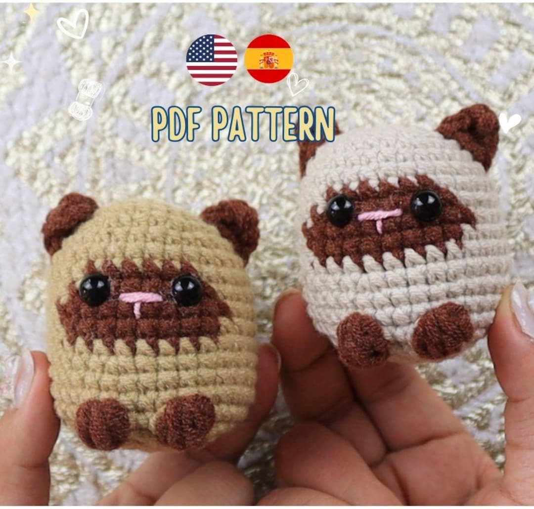 Siamese Cat Digital Crochet Pattern, Cat Crochet Pattern, Cute Kitten ...