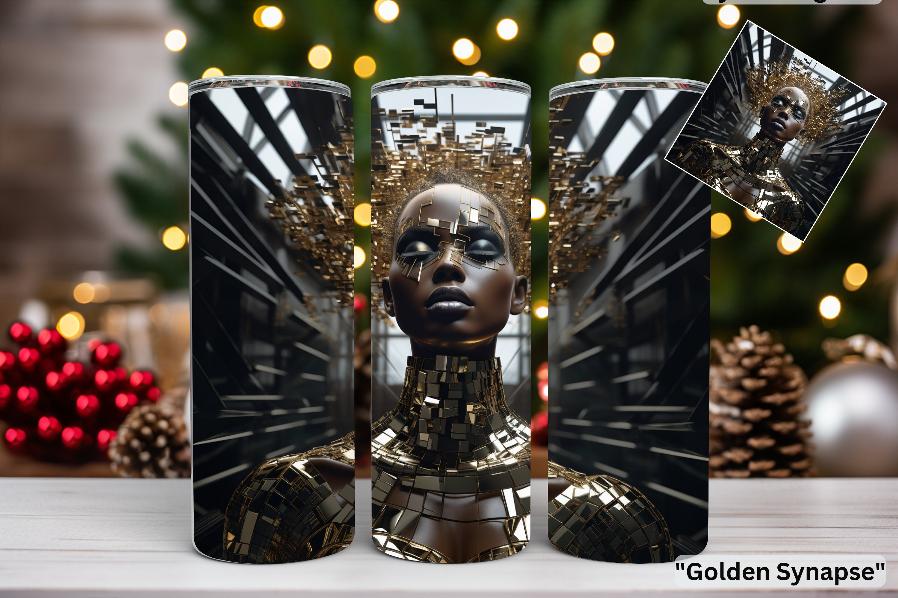 Golden Synapse - Black Woman Art, Black Girl Wall Art, Digital Art ...