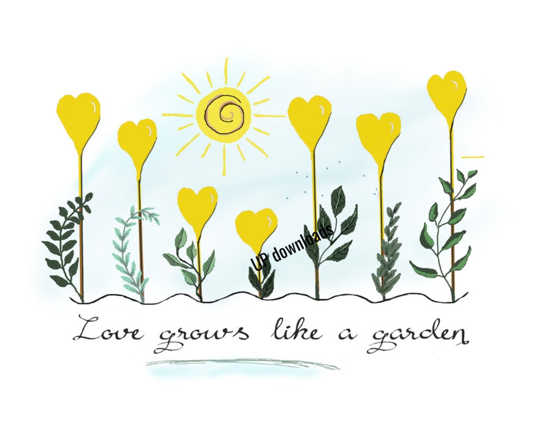 Love Grows Like a Garden Printable Download - Etsy