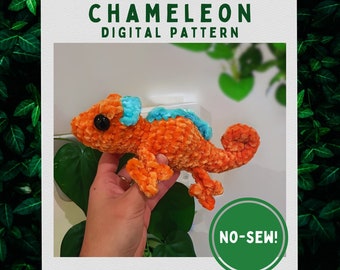 2-in-1 Crochet Lizard Pattern: No Sew Gecko and No Sew Chameleon - Etsy