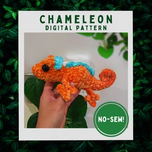 2-in-1 Crochet Lizard Pattern: No Sew Gecko and No Sew Chameleon - Etsy