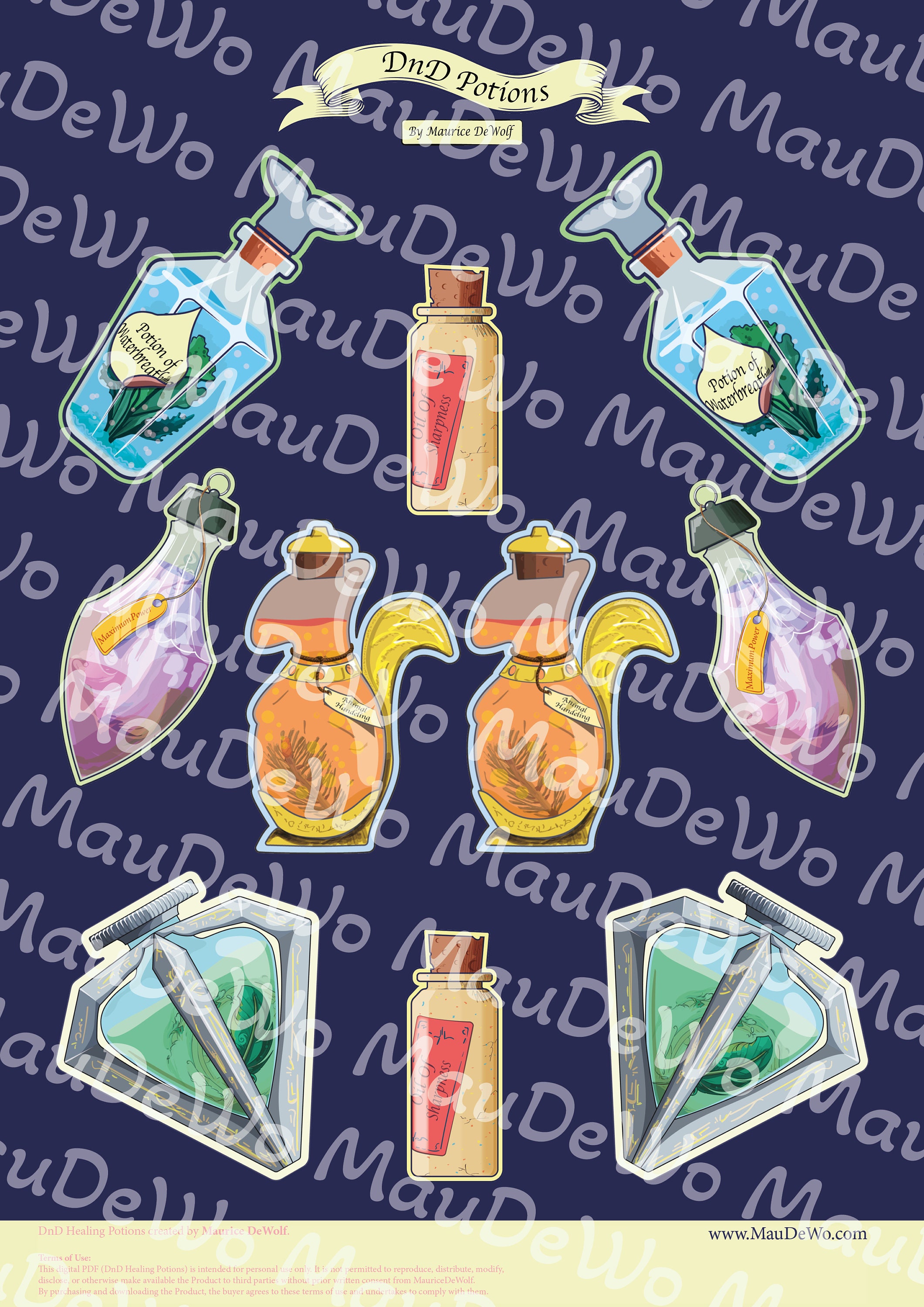 Dnd Potion Tracker Cards - Etsy