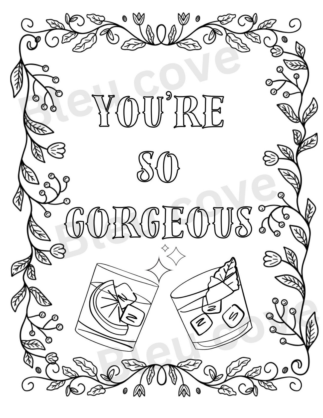 Youre so Gorgeous Coloring Page digital Download - Etsy
