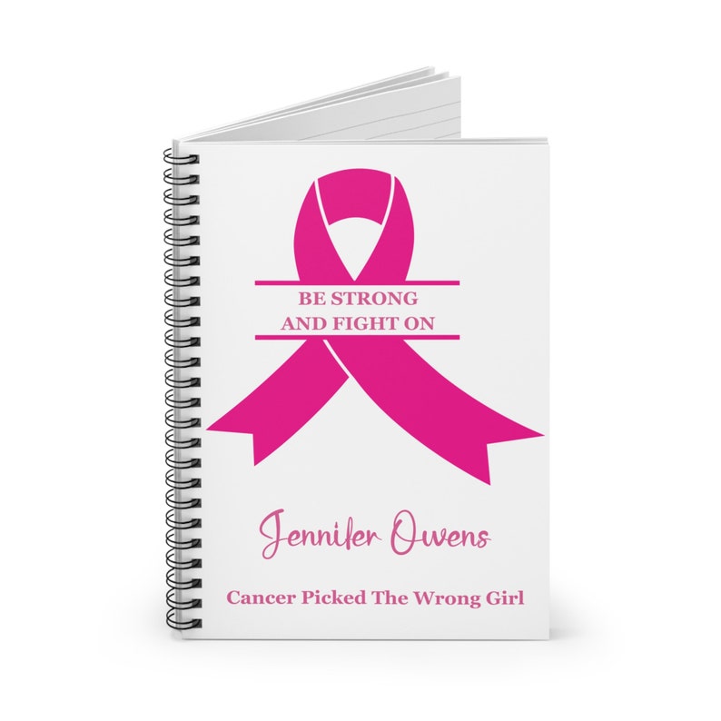 Personalized Cancer Awareness Ribbon Journal, Custom Name Notebook ...