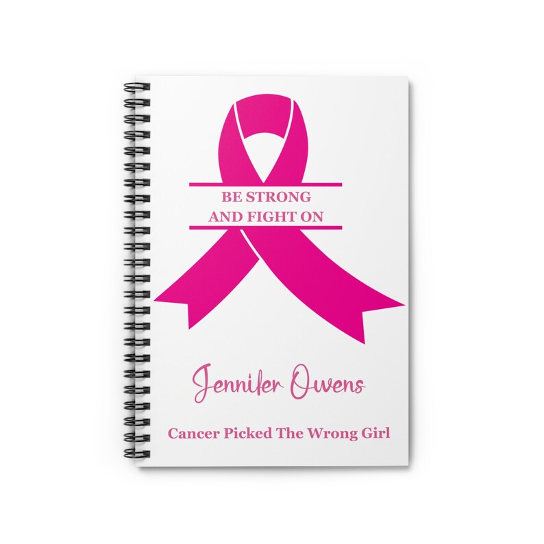 Personalized Cancer Awareness Ribbon Journal, Custom Name Notebook ...