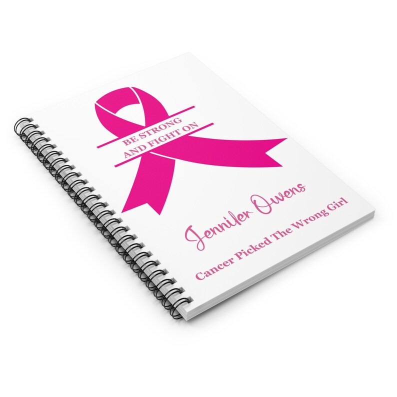 Personalized Cancer Awareness Ribbon Journal, Custom Name Notebook ...