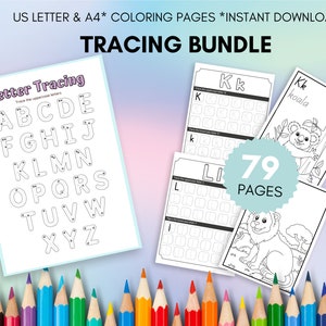 ABC Tracing & Animal Alphabet Coloring Book Pages | 79 Pages of ...