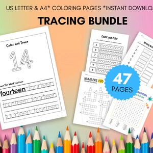 1-20 Number Tracing Worksheets | 47 Pages of Printable Number ...