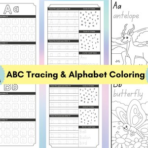 ABC Tracing & Animal Alphabet Coloring Book Pages | 79 Pages of ...