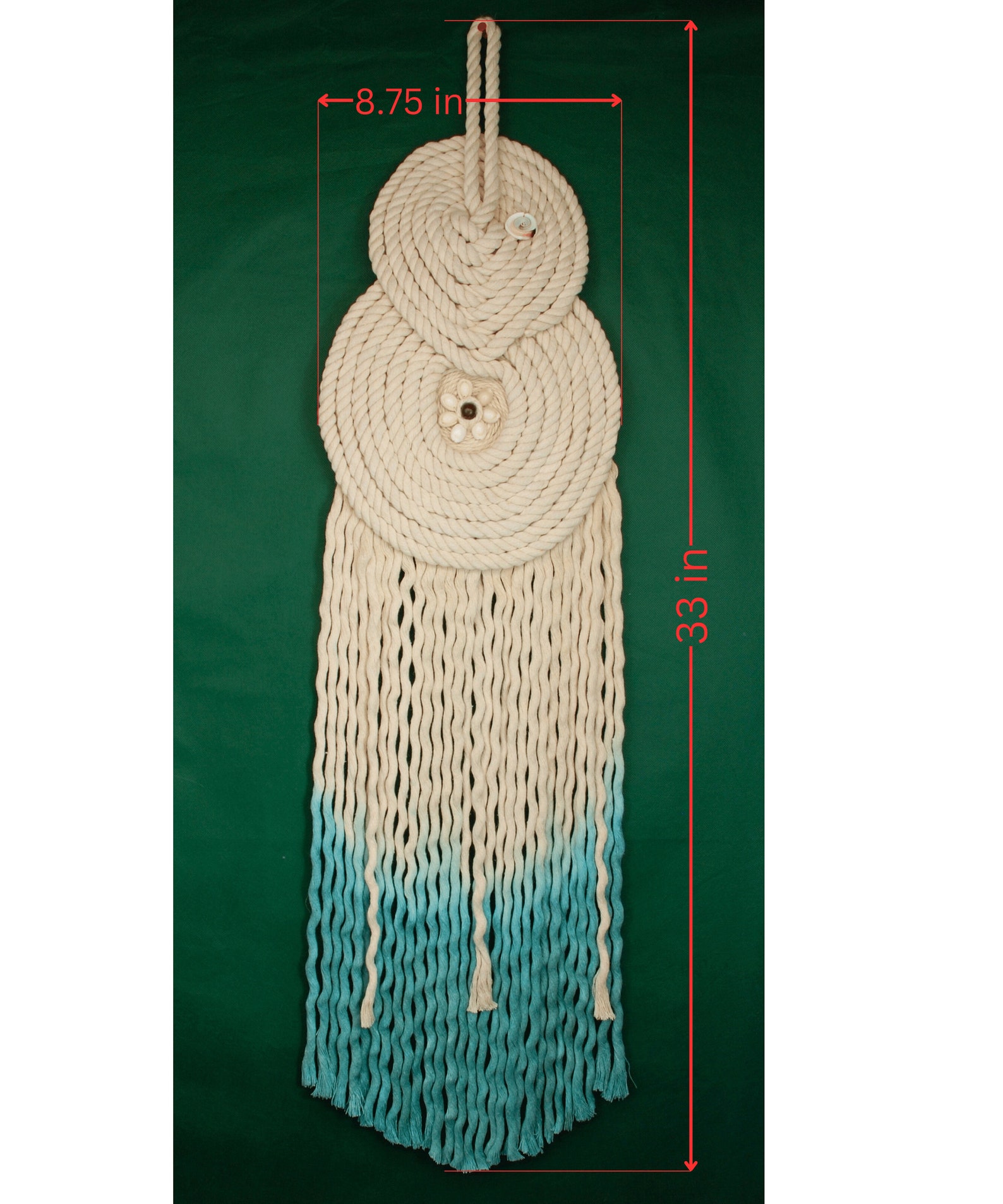 Big Pipa Knot Macrame Wall Hanging Textile Fiber Art Coastal Ocean ...