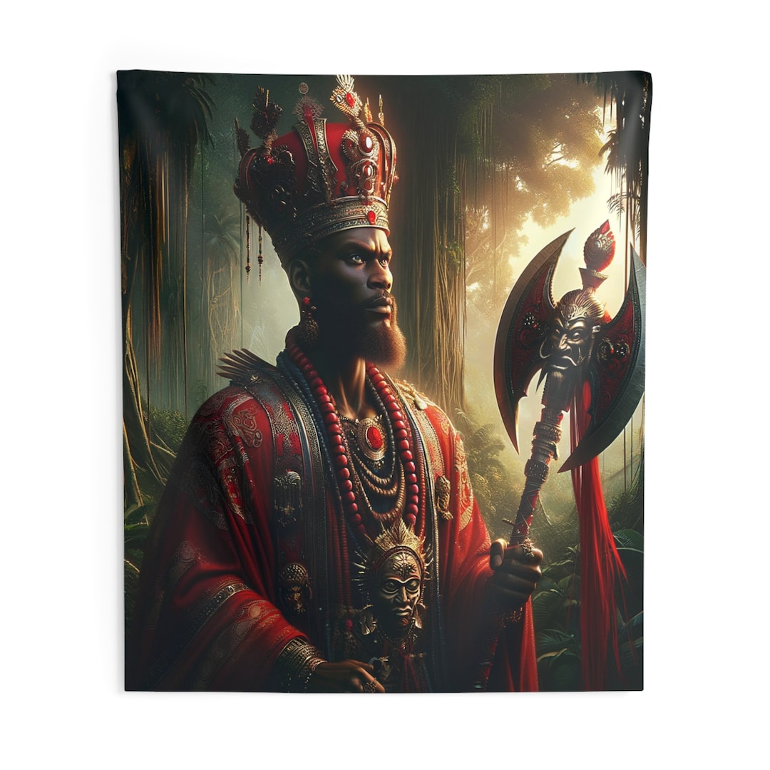 Tapestry - Shango | Panel De Trono | Regla De Ocha | Home Decor | Santeria | Wall Hanging ...