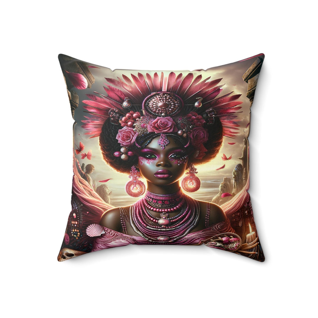 Orisha Oba Faux Suede Square Pillow | Regla De Ocha | Santeria | Yoruba ...