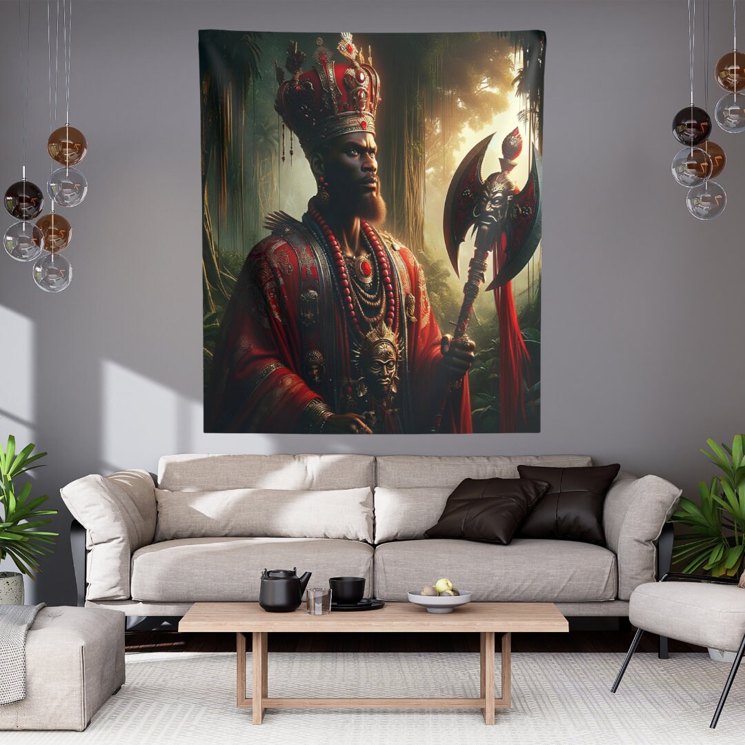 Tapestry Shango Panel De Trono Regla De Ocha Home Decor Santeria Wall Hanging Tapestry Wall Art ...