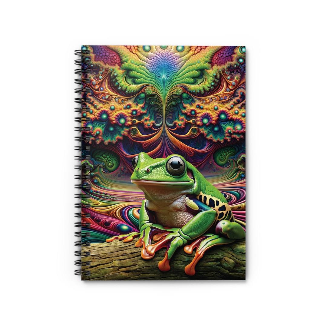 Psychedelic Frog Spiral Notebook - Ruled Line | Psychedelic Art ...