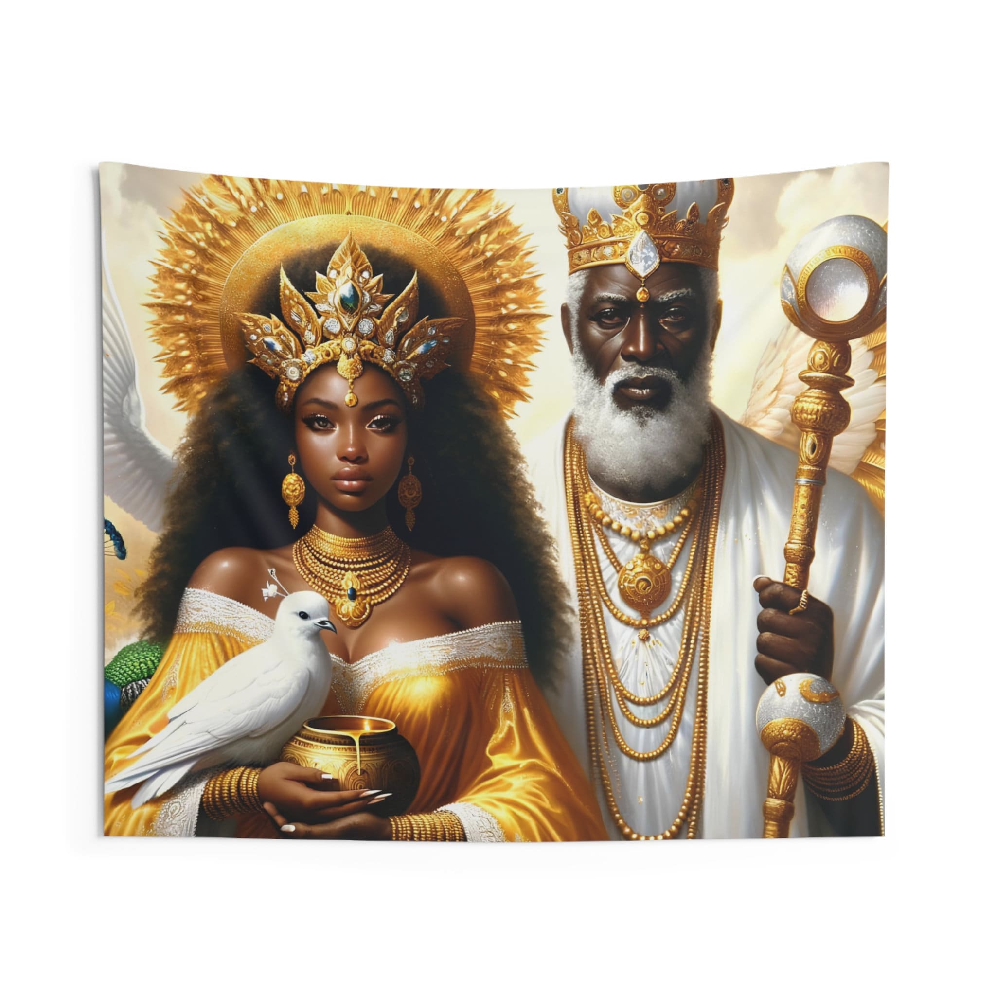 Tapestry Oshun Obatala Regla De Ocha Wall Hanging Tapestry Wall Art ...